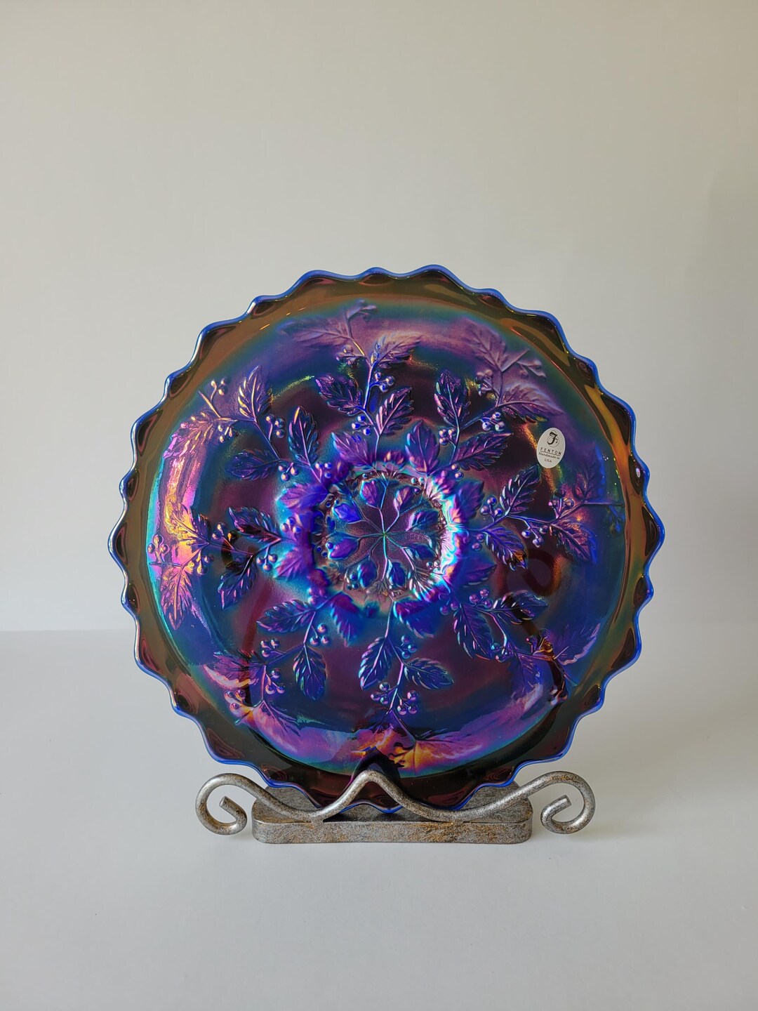 Fenton Blue Glass Plate | Milestone Collection | Decorative Display ...