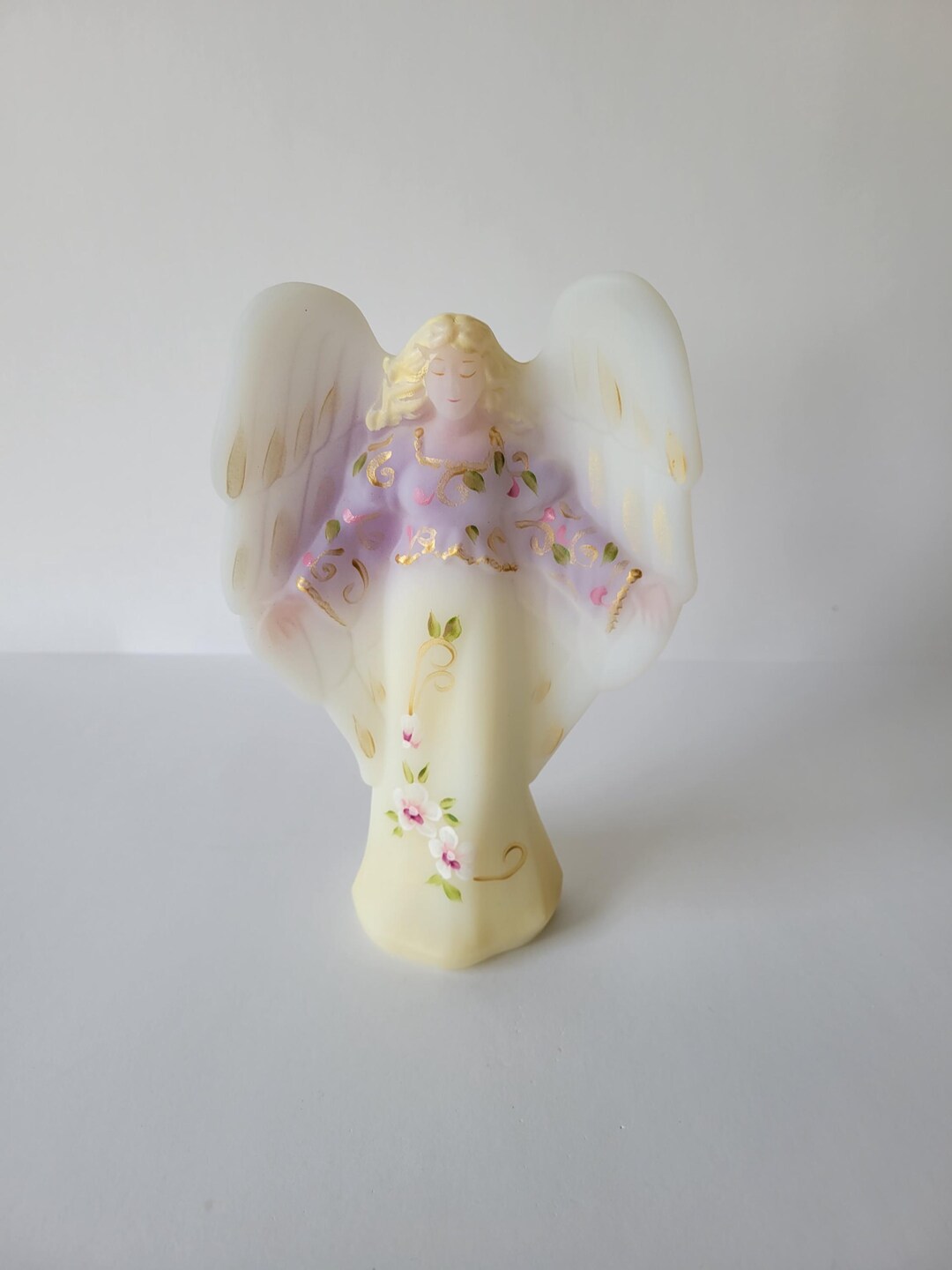 Rare Fenton White Angel | Hand-painted | M. Caplinger | Limited Edition ...