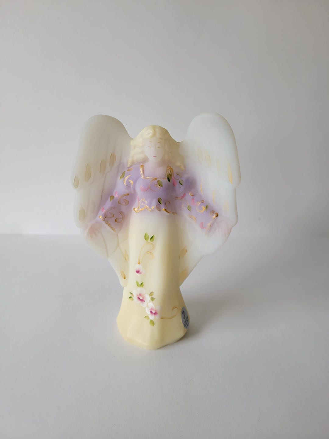Rare Fenton White Angel | Hand-painted | M. Caplinger | Limited Edition ...