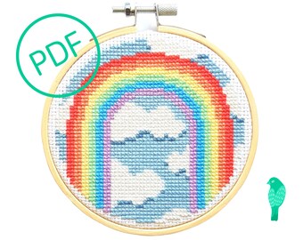 Rainbow Cross Stitch Pattern PDF Instant Download Beginners - Etsy