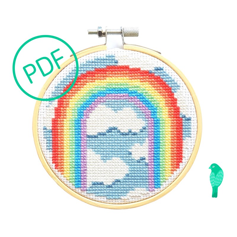 Rainbow Cross Stitch - Etsy