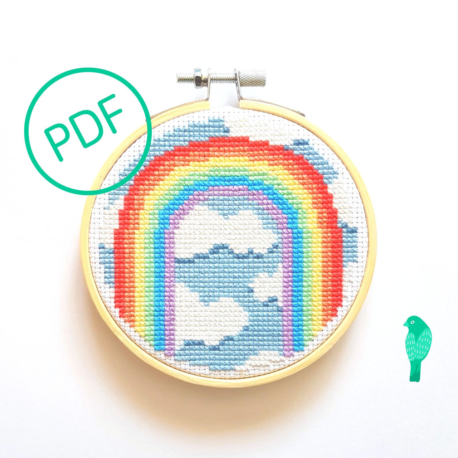 Rainbow Cross Stitch Pattern PDF Download Embroidery Chart - Etsy