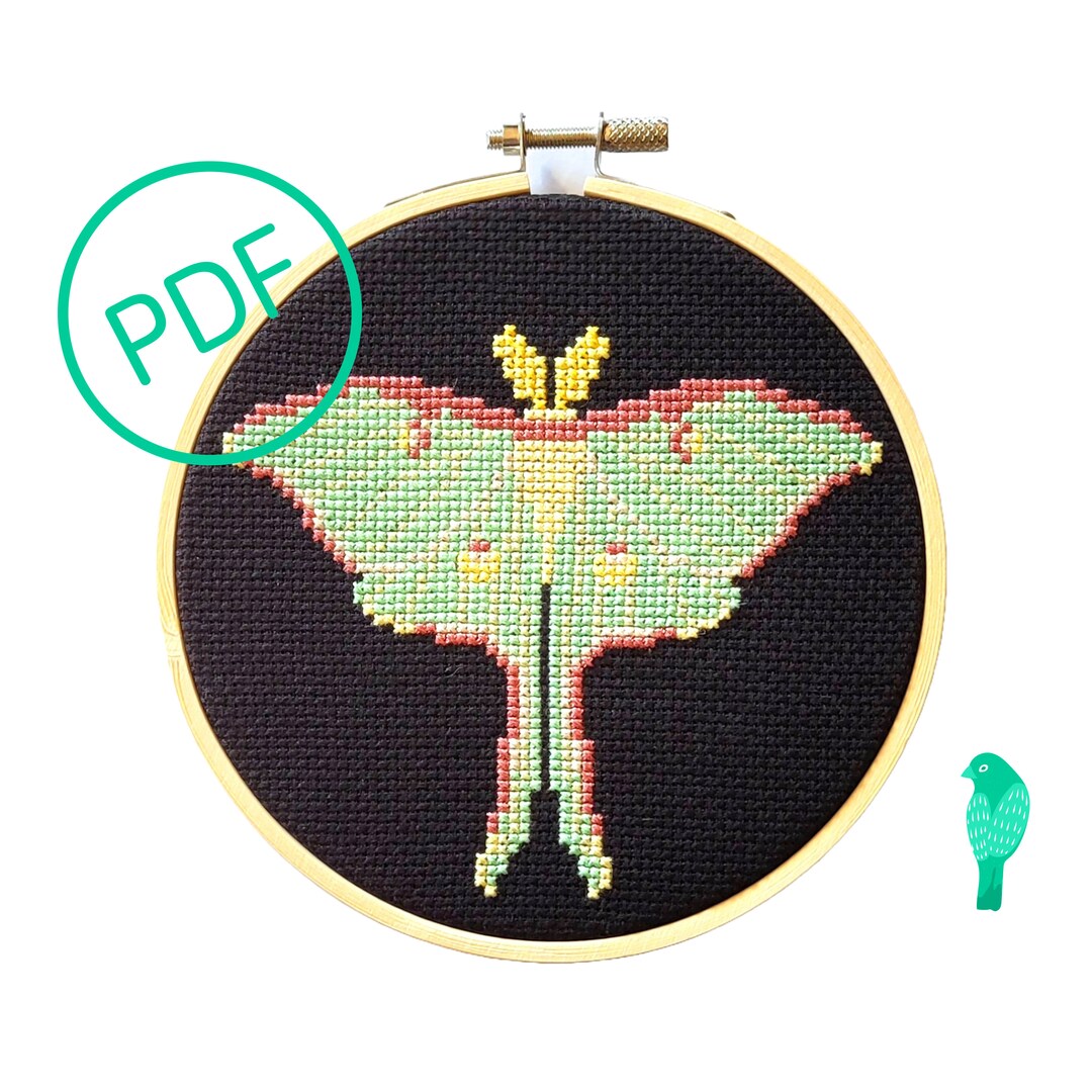 Luna Moth PDF Cross Stitch Pattern - Etsy