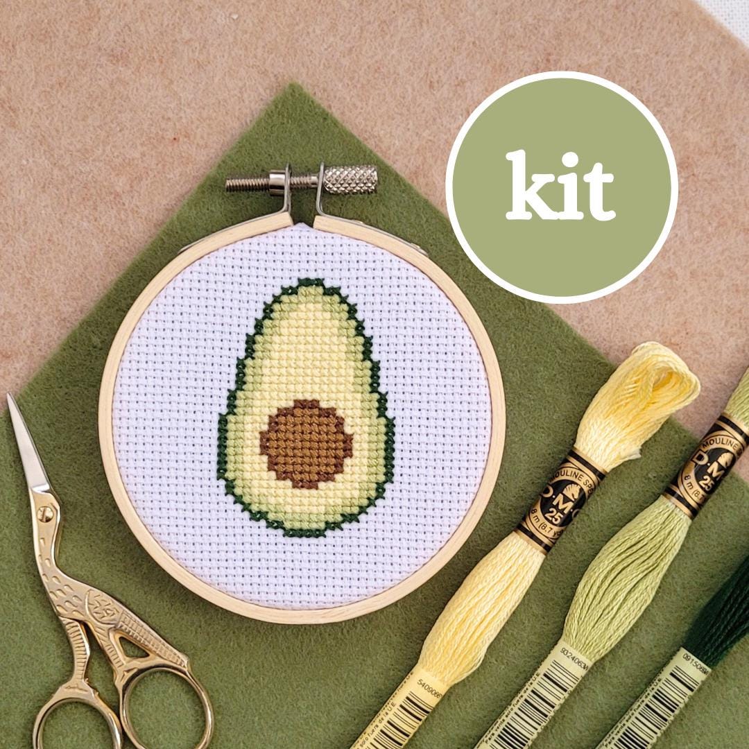 Avocado Cross Stitch Kit - Etsy