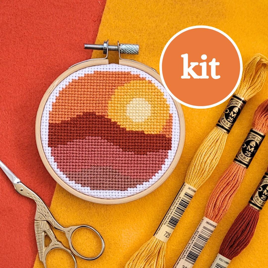 Sunset Desert Landscape Beginner Cross Stitch Kit - Etsy