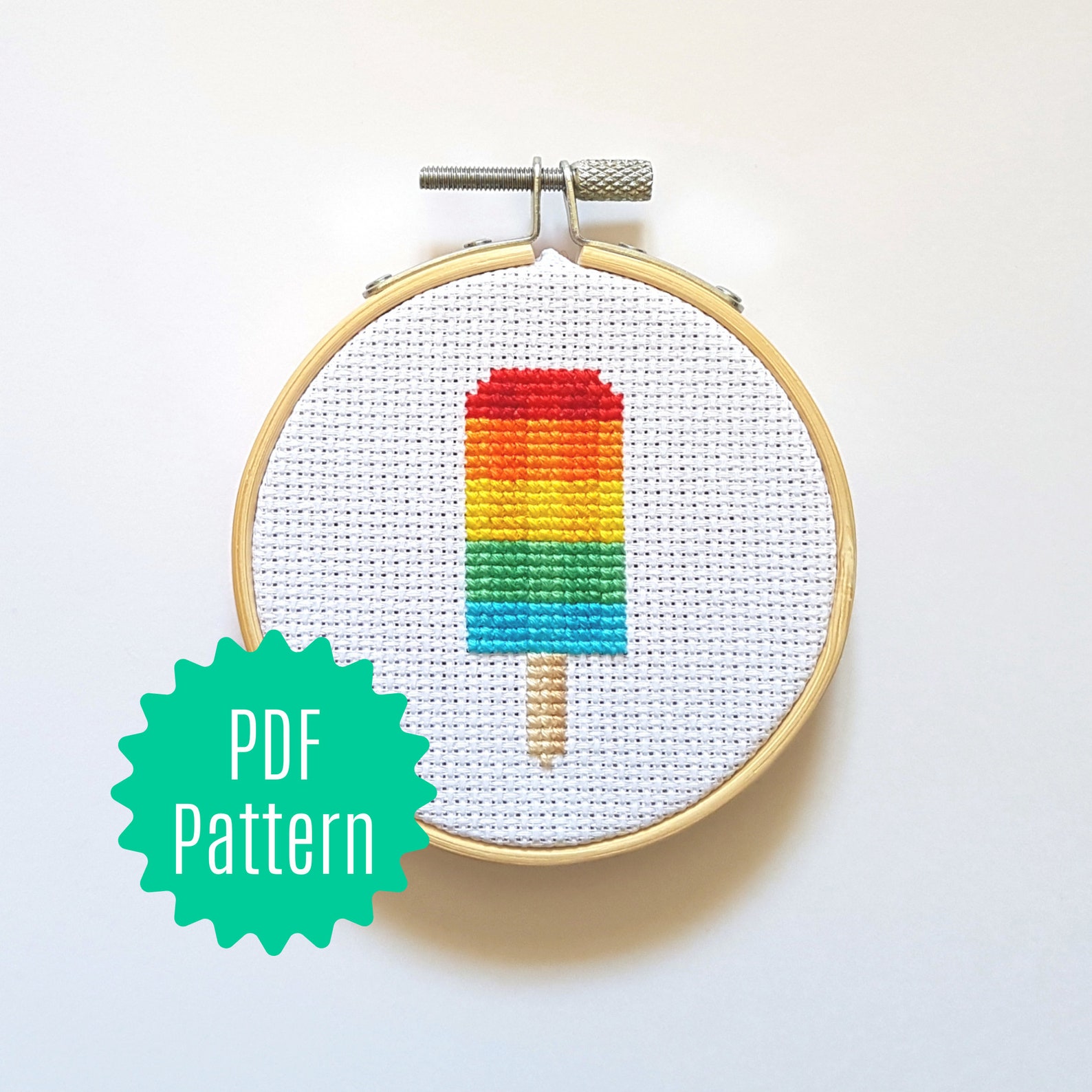 Rainbow Popsicle Cross Stitch Pattern PDF Digital Download - Etsy
