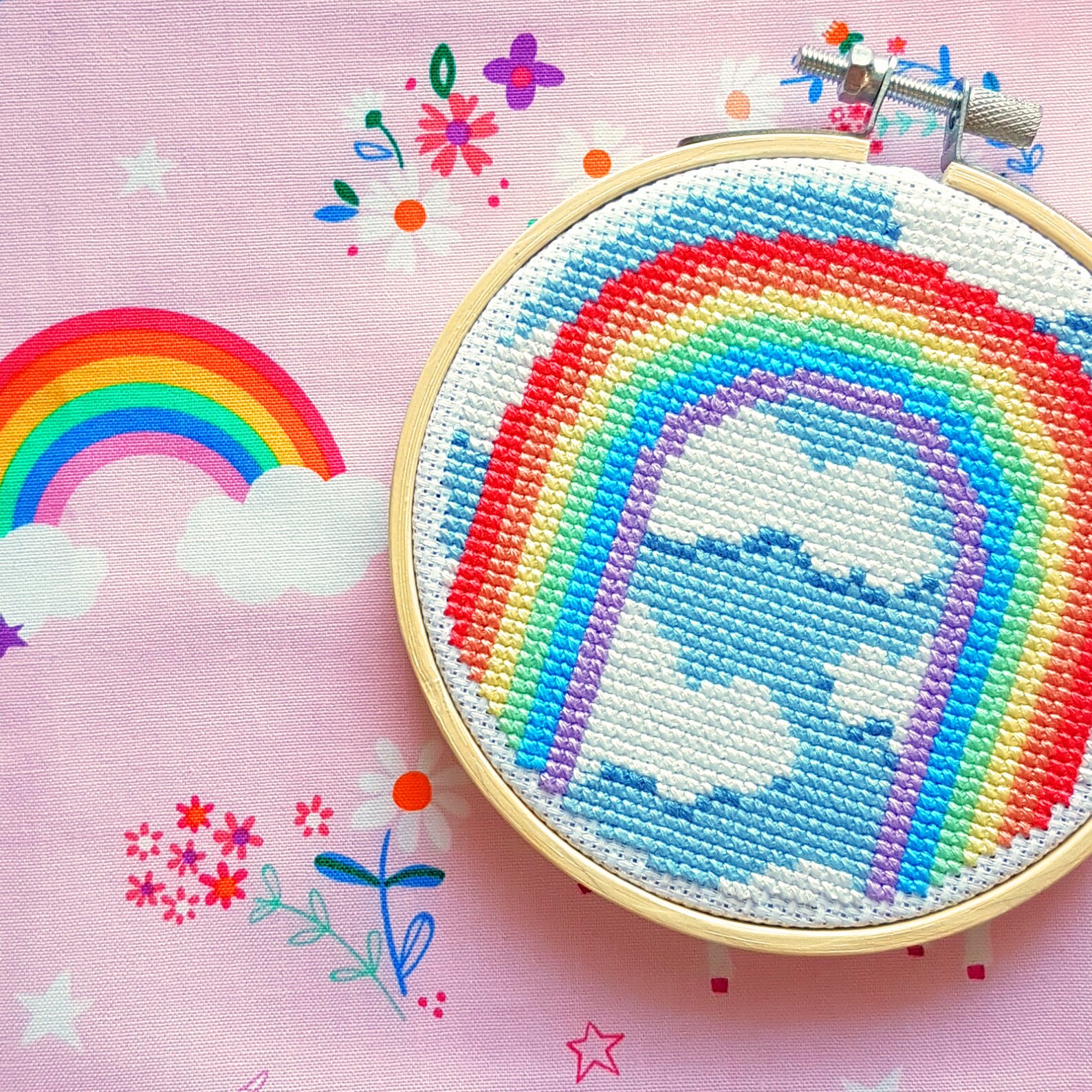 Rainbow Cross Stitch Pattern PDF Download Embroidery Chart | Etsy