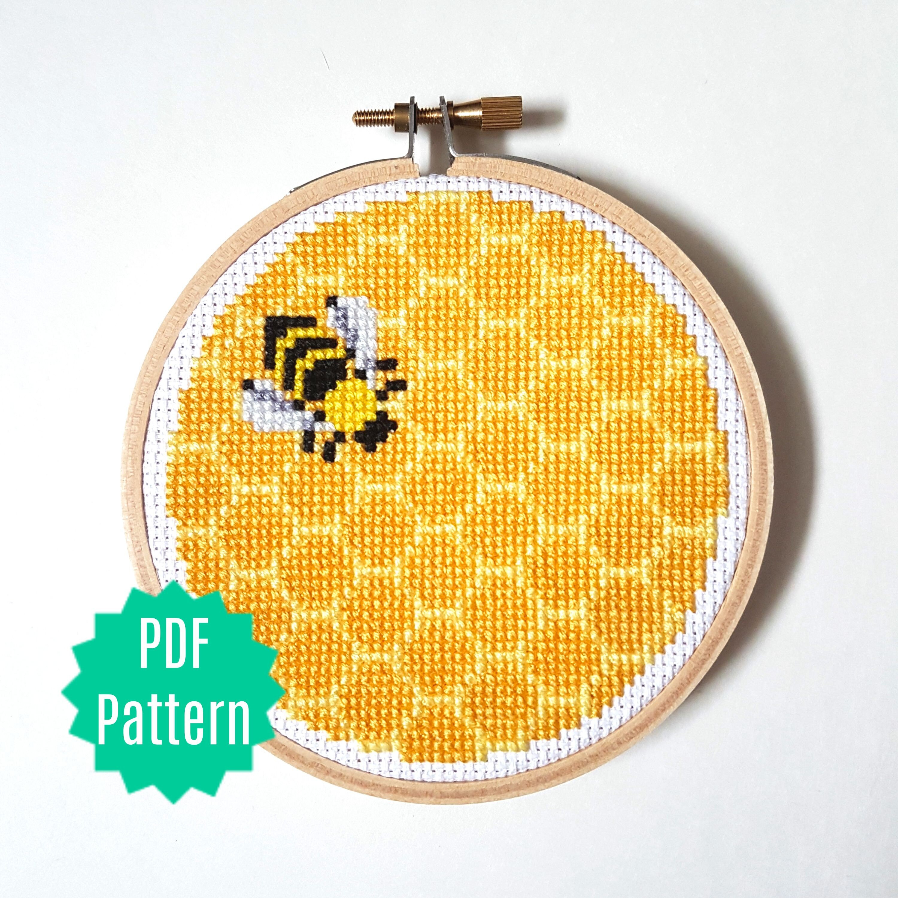 Sewing & Fiber Bee Cross Stitch Pattern Craft Supplies Digital Instant ...