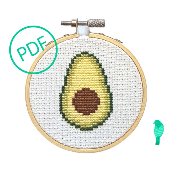 Avocado Cross Stitch - Etsy