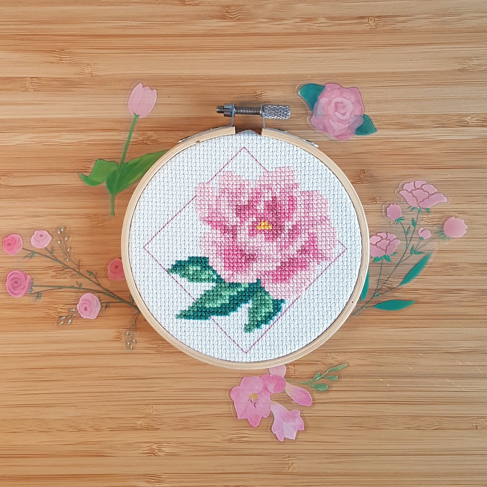 Pink Peony Cross Stitch Pattern PDF Digital Download - Etsy