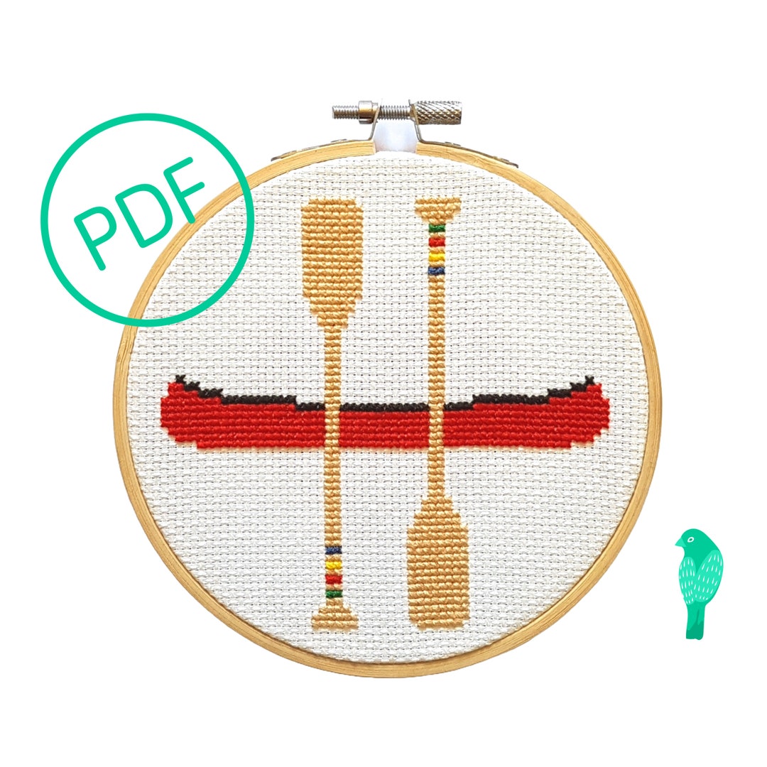 Canoe and Paddles Cross Stitch Pattern PDF Digital Download - Etsy