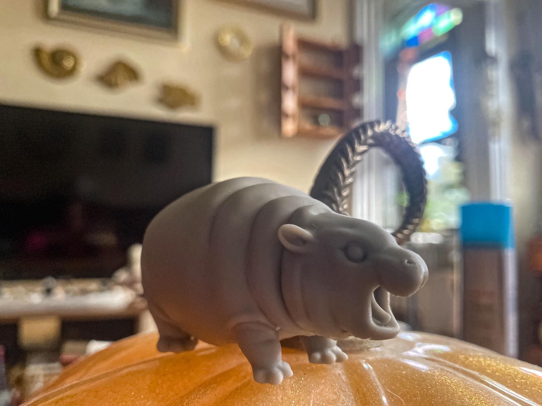Moo Deng Hippo Model, Moodeng Miniature Figurine Mini Pygmy Hippo, Moo ...