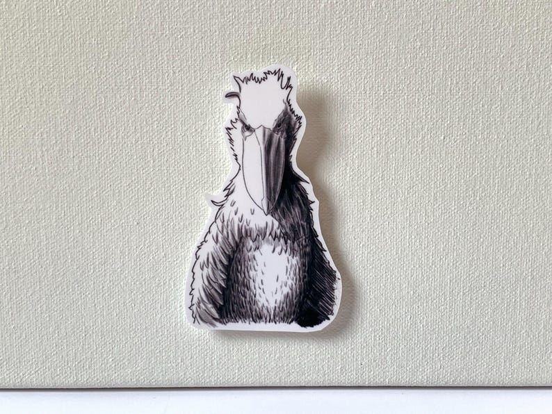 Shoebill Stork Vinyl Sticker // Hand Drawn Sticker - Etsy