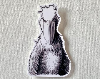 Santa Shoebill Stork Vinyl Sticker // Hand Drawn Sticker - Etsy
