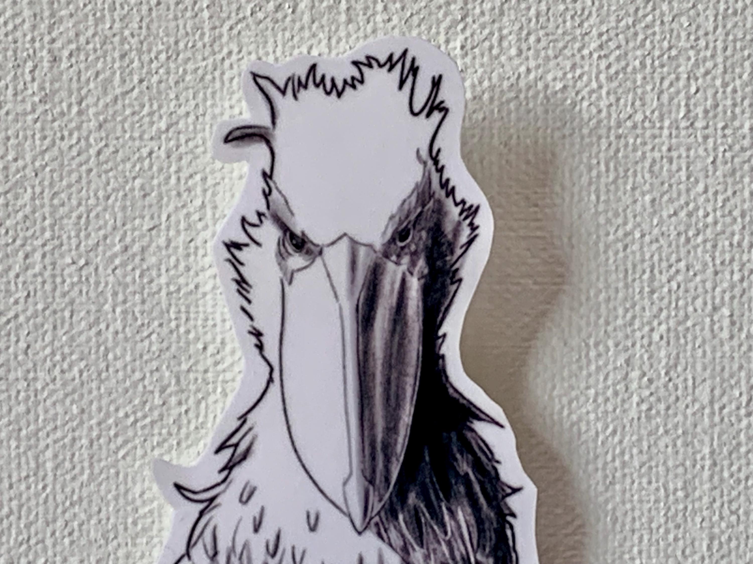 Shoebill Stork Vinyl Sticker // Hand Drawn Sticker - Etsy