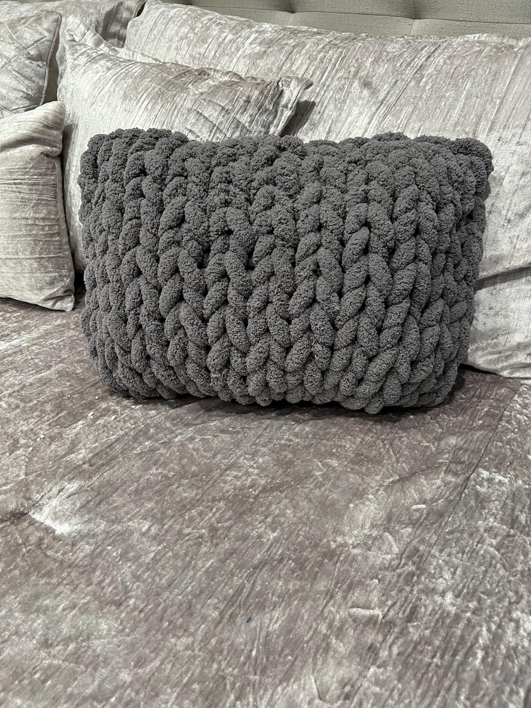 Chunky Knit Throw Pillows - Etsy