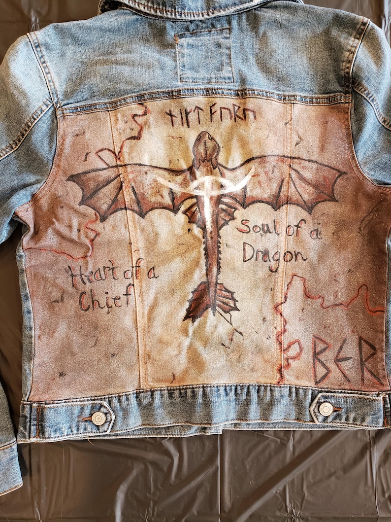 How to Train Your Dragon HTTYD Hand Painted Jean Jacket - Etsy