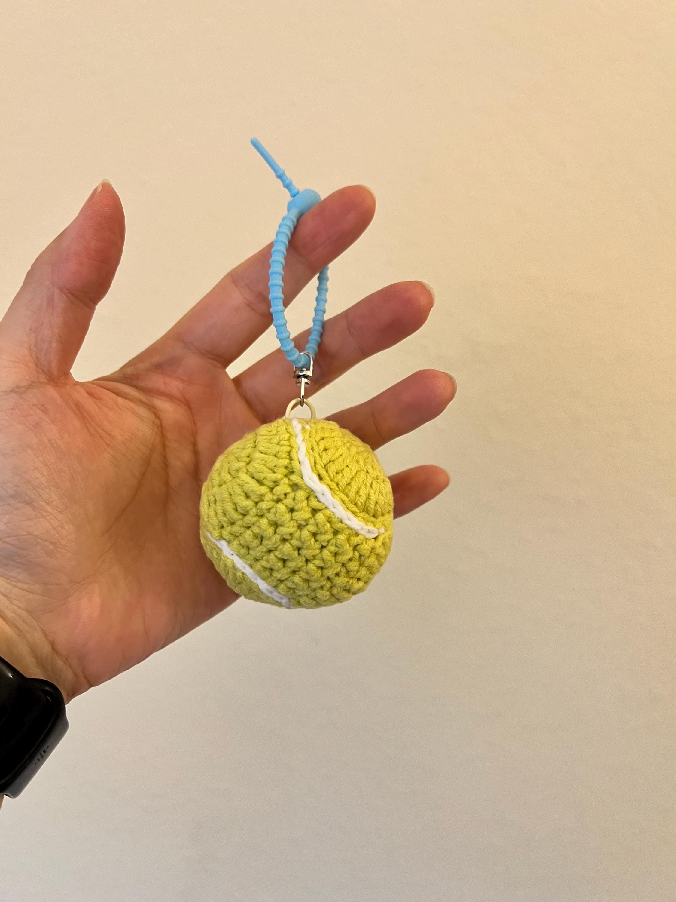 Crocheted Tennis Ball Keychain - Etsy