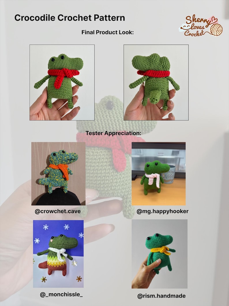 Little Crocodile/aligator Crochet Pattern - Etsy