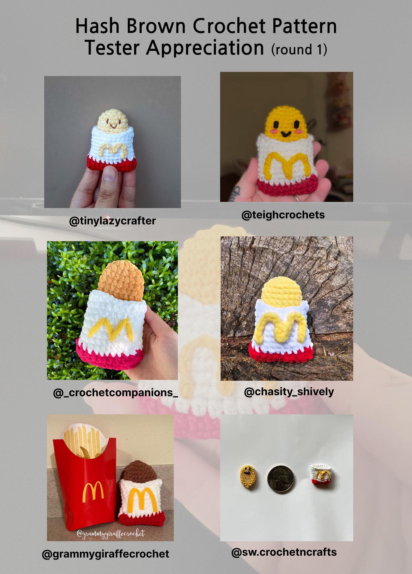 Hash Brown Crochet Pattern ｜cute Fast Food Crochet Pattern - Etsy