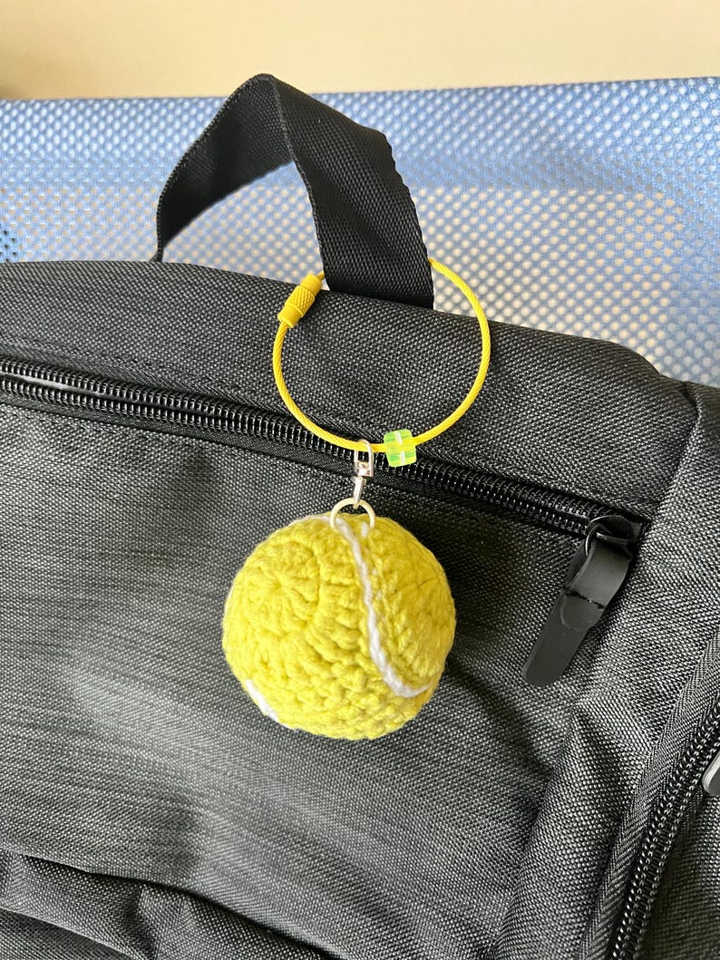 Crocheted Tennis Ball Keychain - Etsy