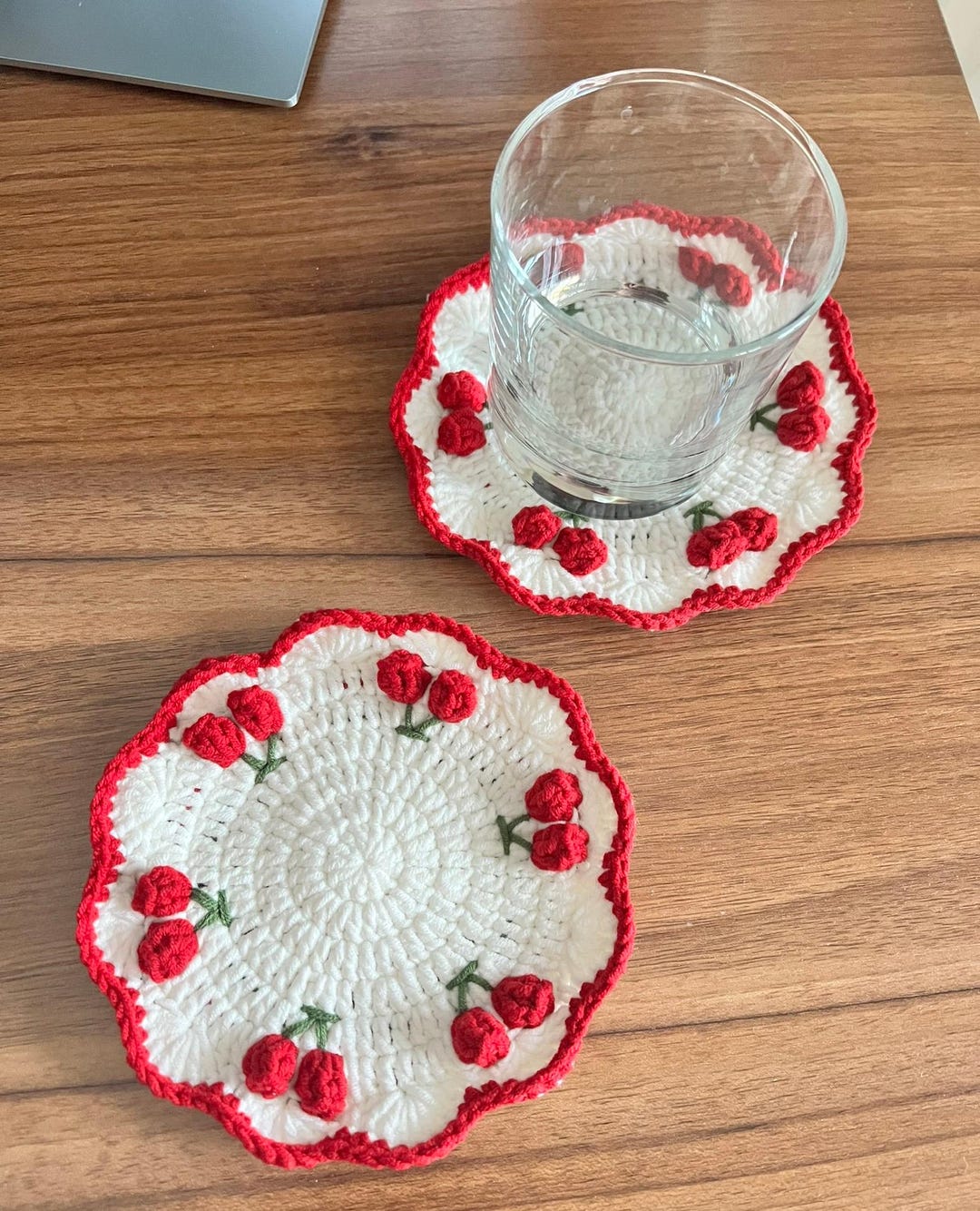 Cherry Coaster Crochet Pattern | Beginner Friendly Pattern - Etsy