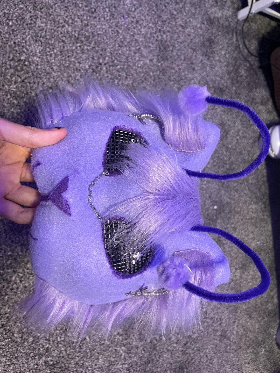 Unlined Purple Alien Cat Mask:3 - Etsy