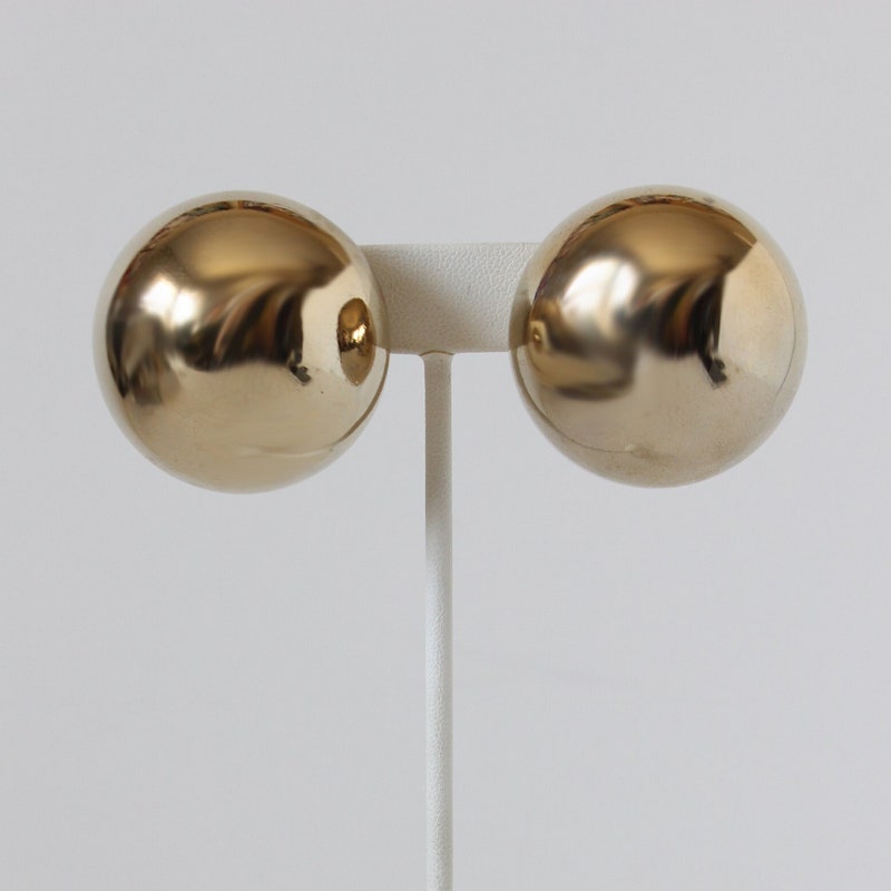 Gold Button Earrings - Etsy