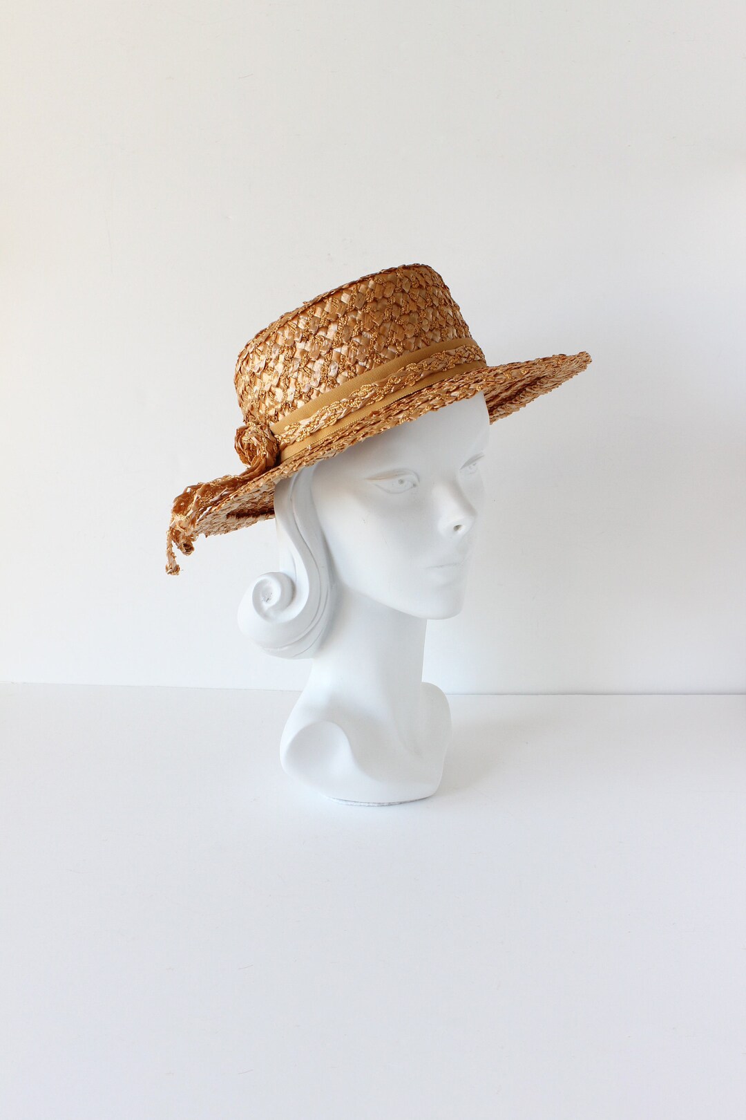 Vintage French Room Caramel Cellophane Straw Hat - Etsy