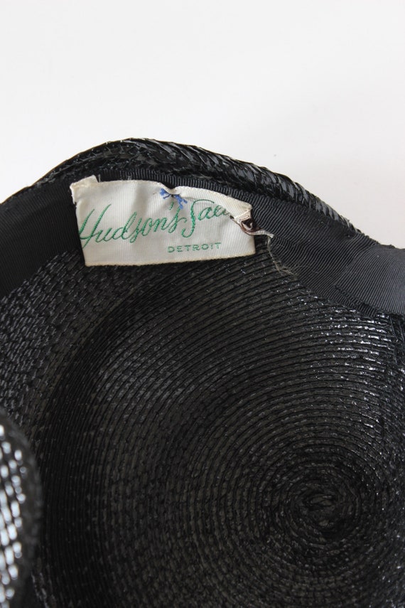 Vintage 1940s Black Veiled Casque Hat - Gem