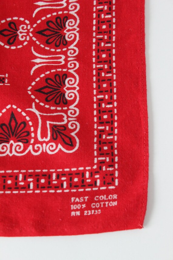 Vintage Fast Color 100% Cotton Red Bandana - Gem