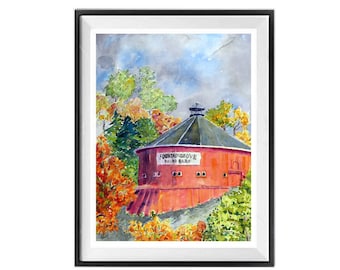 Round Barn Print - Etsy