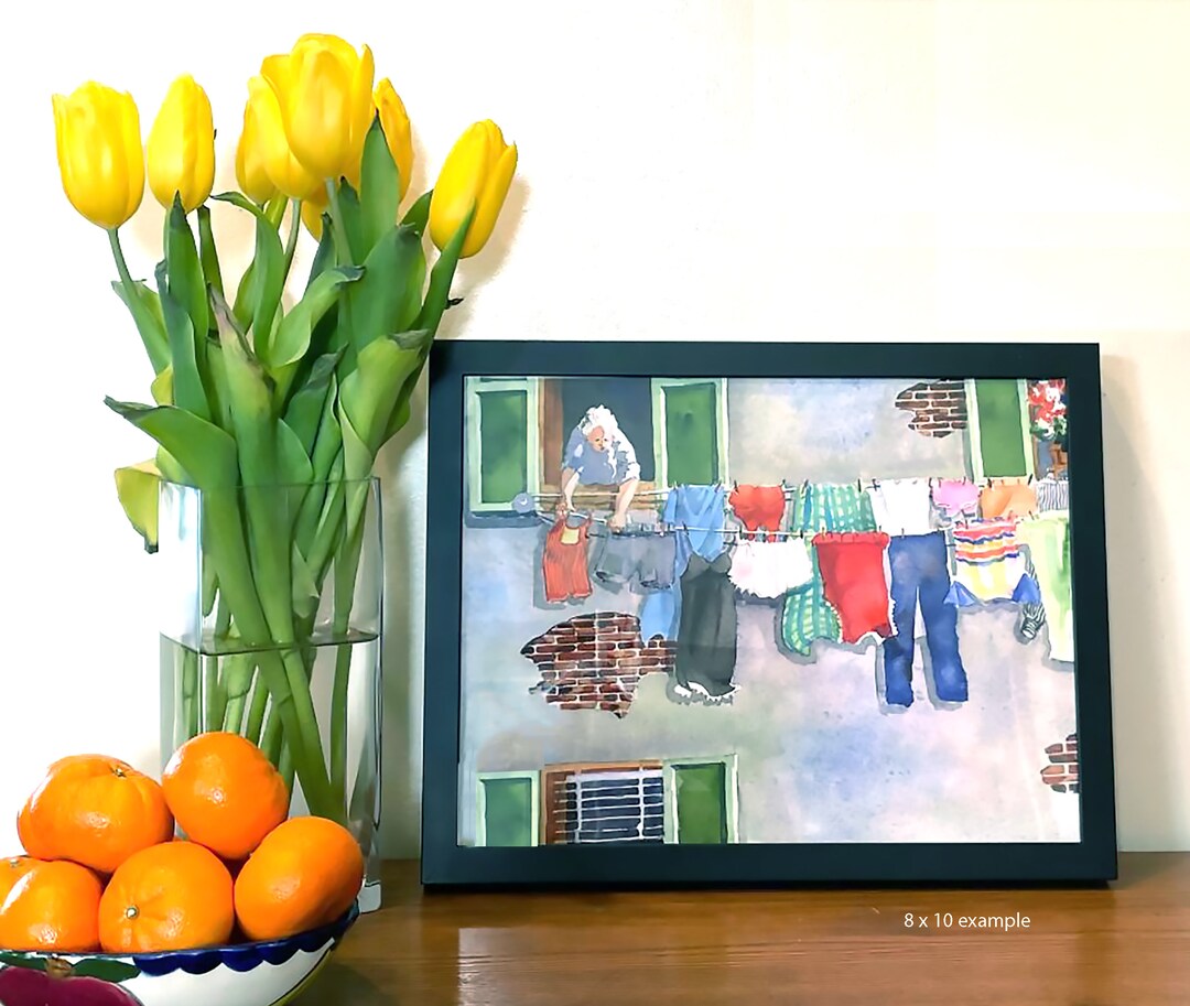 Italy Artwork Picture for LAUNDRY ROOM, Print Decor Laundry Day Blues ...