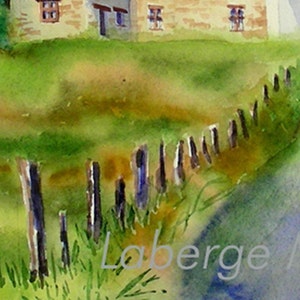 Church Art Prints Blue Church Painting Watercolor Church - Etsy