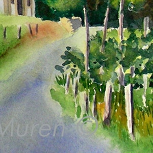 Church Art Prints Blue Church Painting Watercolor Church - Etsy