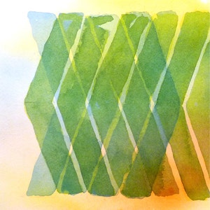 Abstract Contemporary Chevron Art, Geometric Print, Abstract Blue Green ...