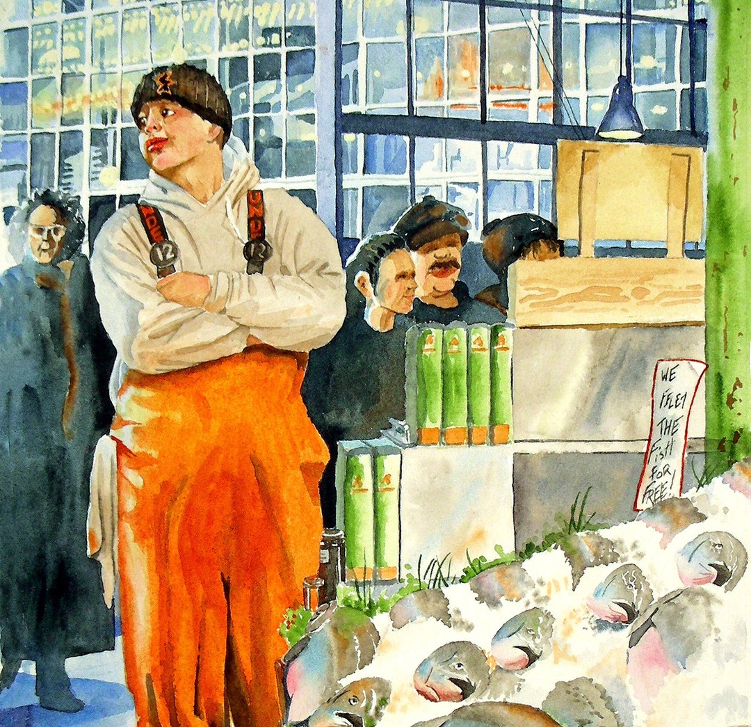 Pikes Fish MARKET Wall Art Decor, Seattle WA, Fisherman’s Wharf, Pier ...
