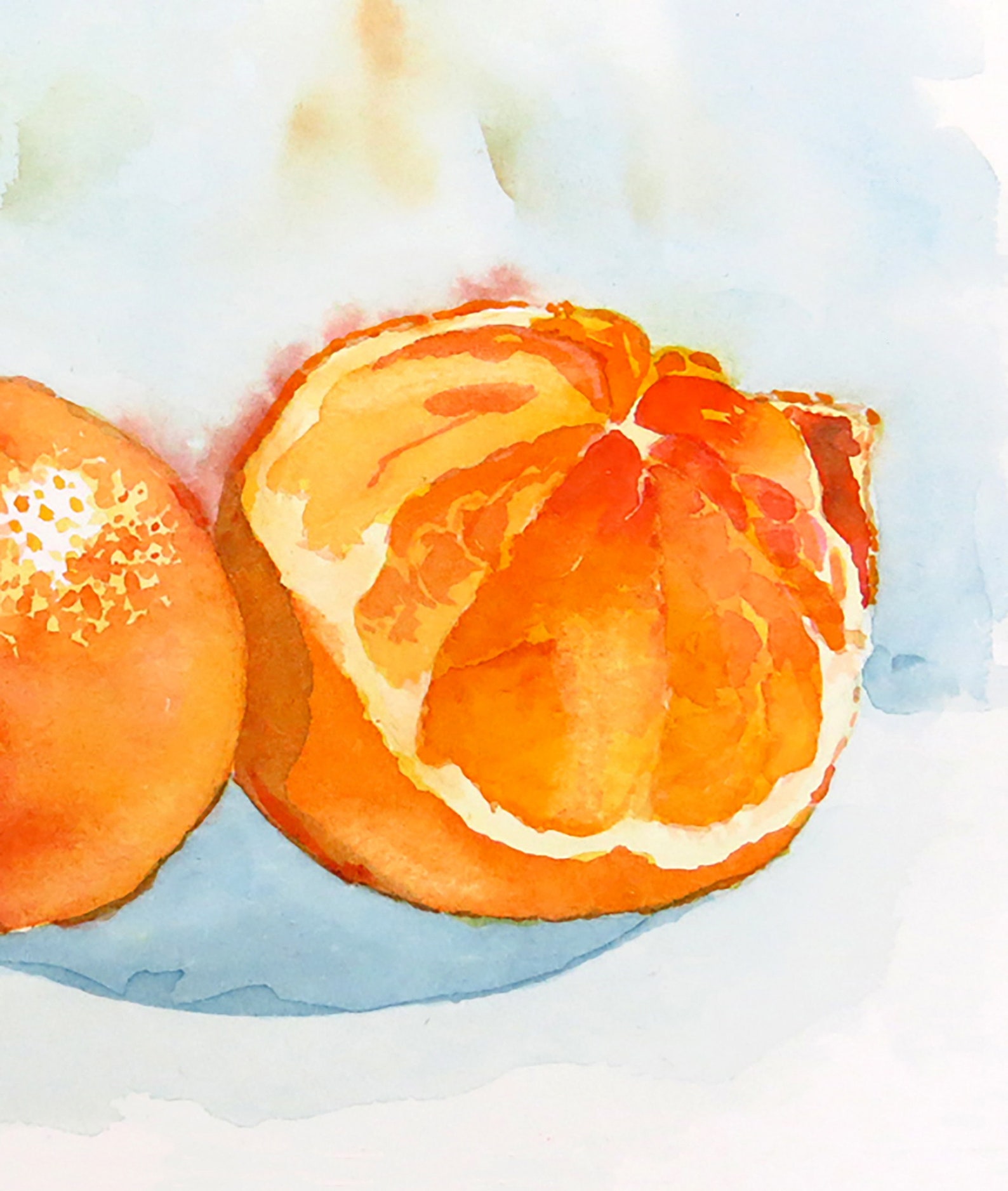 Tangerine Watercolor Still Life Art Print, Kitchen Wall Decor - Etsy