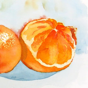 Tangerine Watercolor Still Life Art Print, Kitchen Wall Decor - Etsy