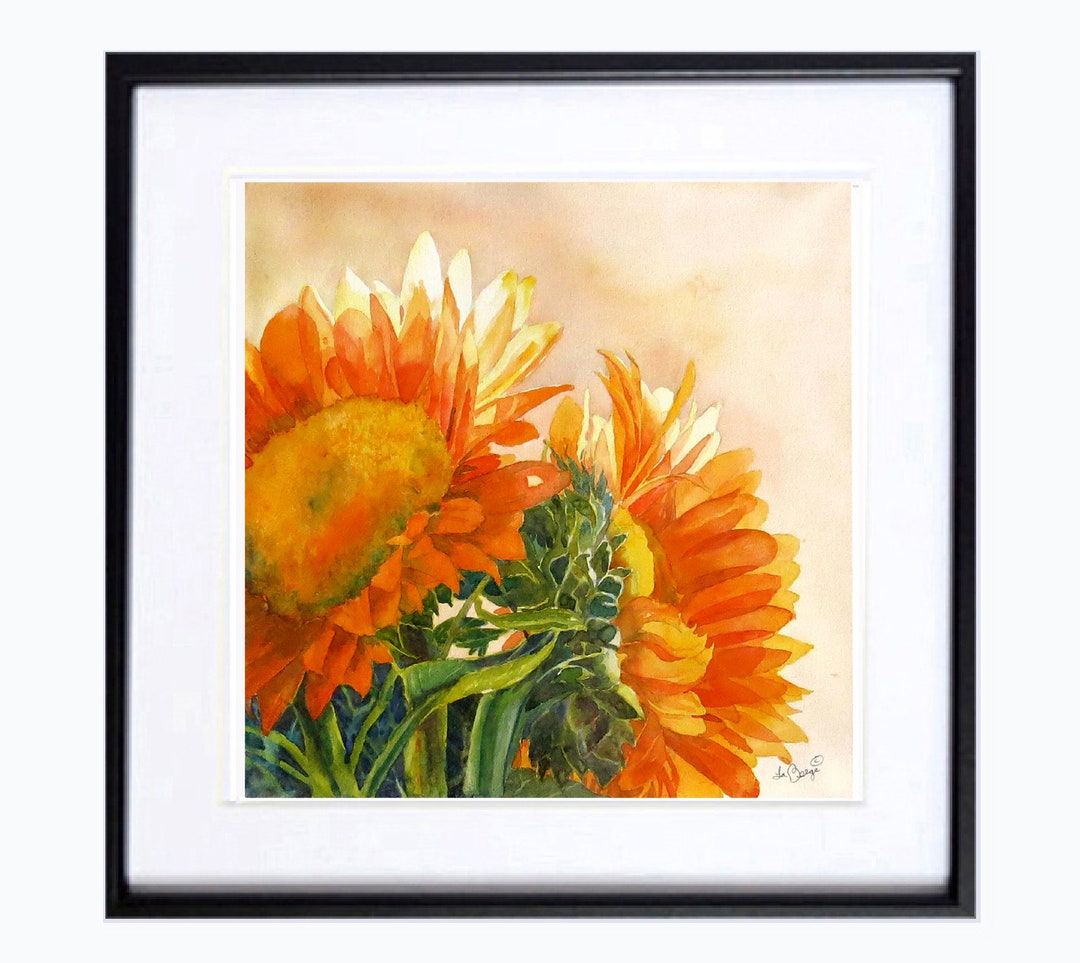 SUNFLOWER Wal Décor, Floral Still Life Print Decor, Original SUNFLOWER ...