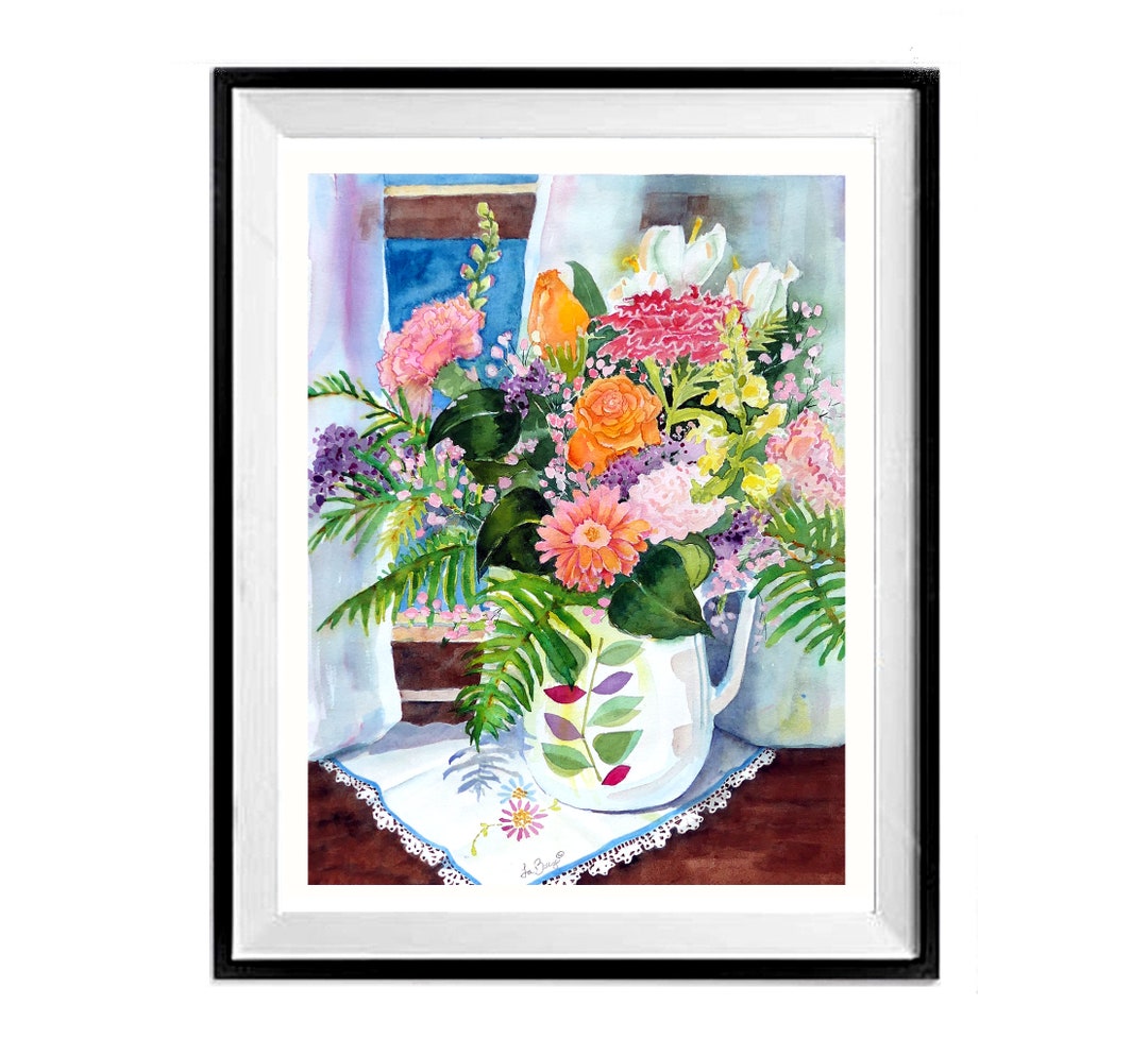 Colorful Flower Art, Watercolor Flowers Wall Art, Flower Wall Art ...