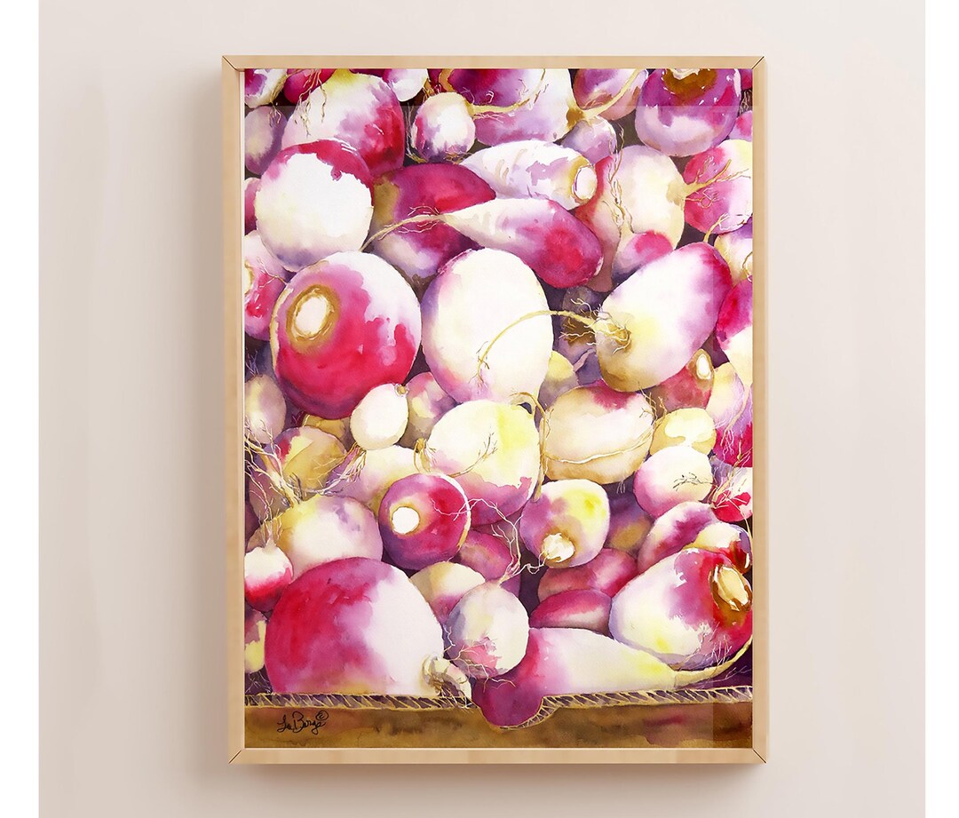 Original Watercolor Turnip Painting, Kitchen Wall Art, 20x16 In - Etsy
