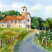 Church Art Prints Blue Church Painting Watercolor Church - Etsy