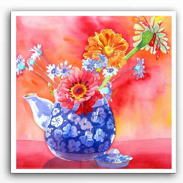 Zinnia Painting - Etsy