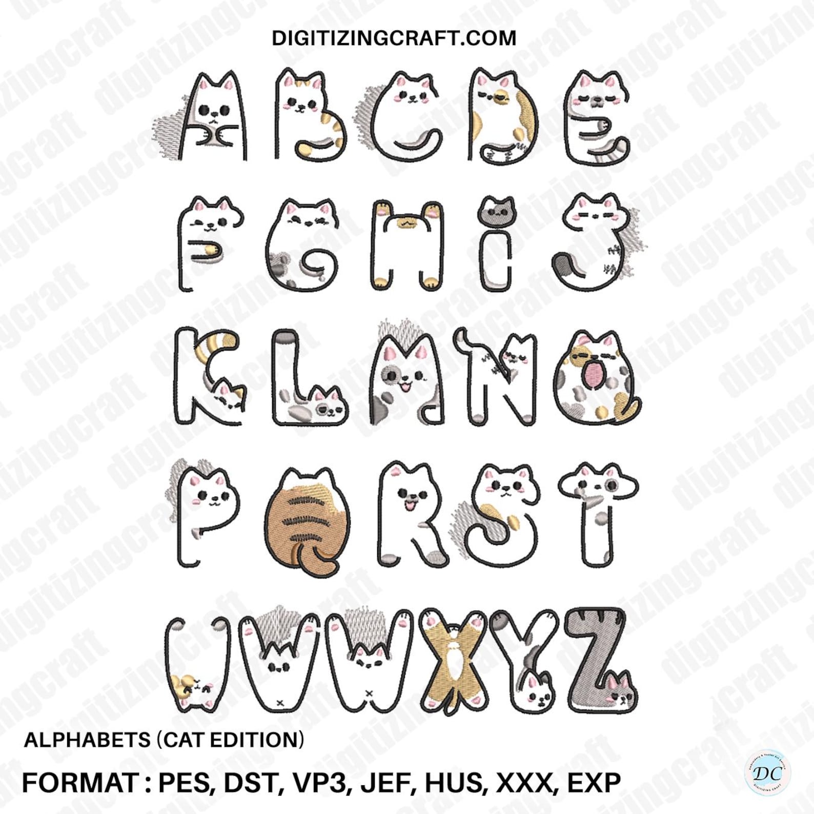 Embroidery Alphabets,embroidery Fonts,cat Embroidery,alphabets,abcd ...
