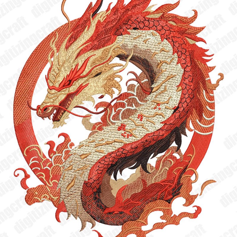 Dragon Embroidery - Etsy