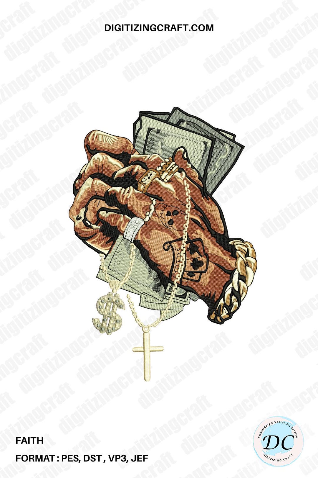 Money Faith and Blessings Embroidery Design File,pray,faith,money ...