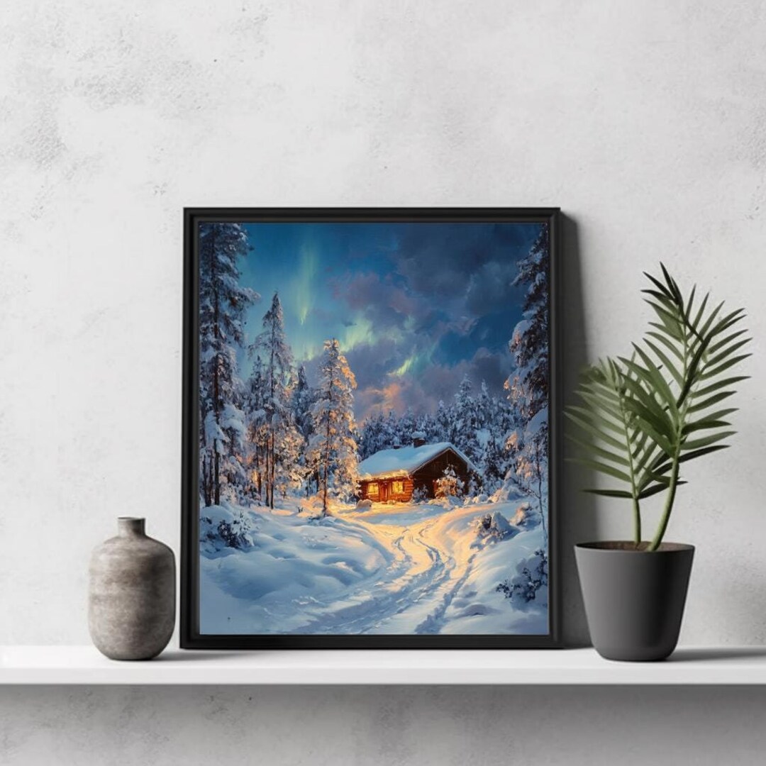 Lapland Printable, Downloadable Art Print, Home Decor, Oil Painting ...