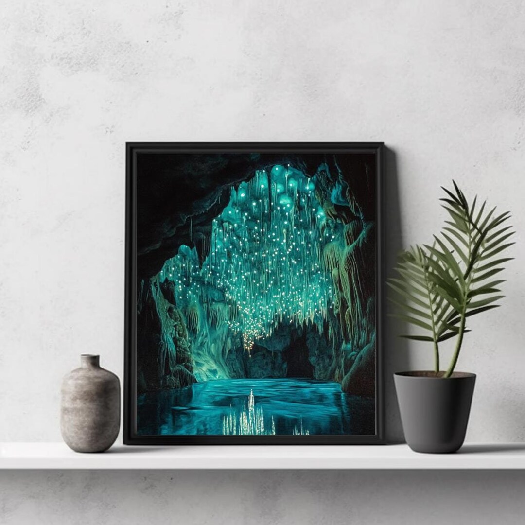 Waitomo Caves Printable, Downloadable Art Print, Home Decor, Oil ...