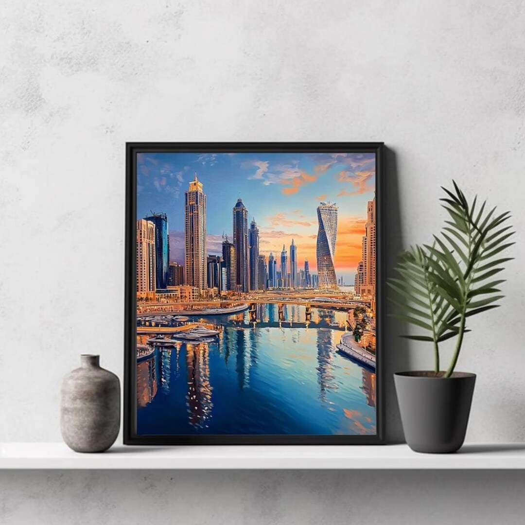 Dubai Printable, Downloadable Art Print, Home Decor, Oil Painting ...